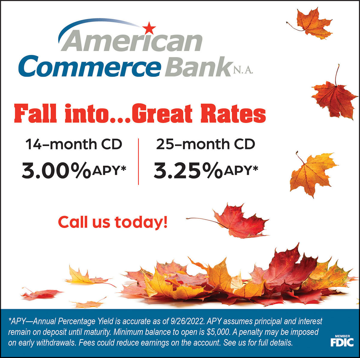 Fall Promotions 2022 - American Commerce Bank